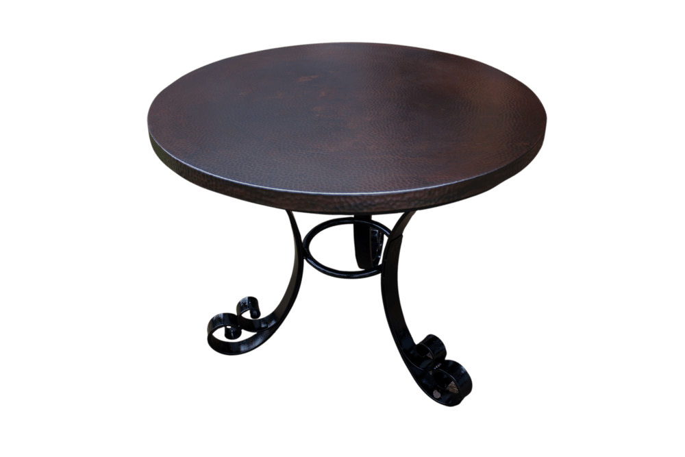 Round Copper Table Top - Aged Copper - Handcrafted Copper