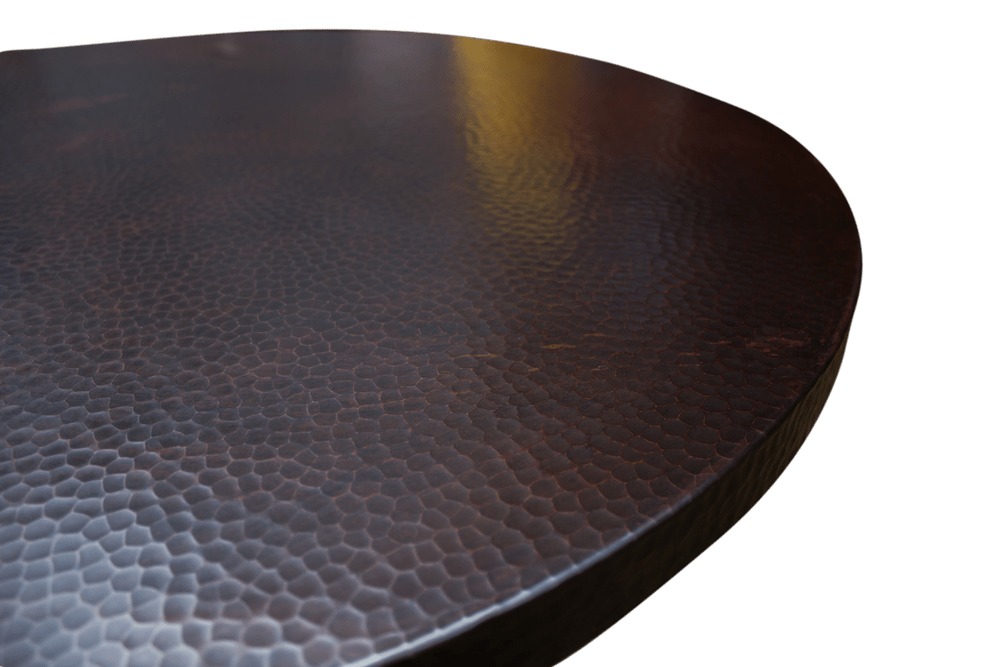 Round Copper Table Top - Aged Copper - Handcrafted Copper